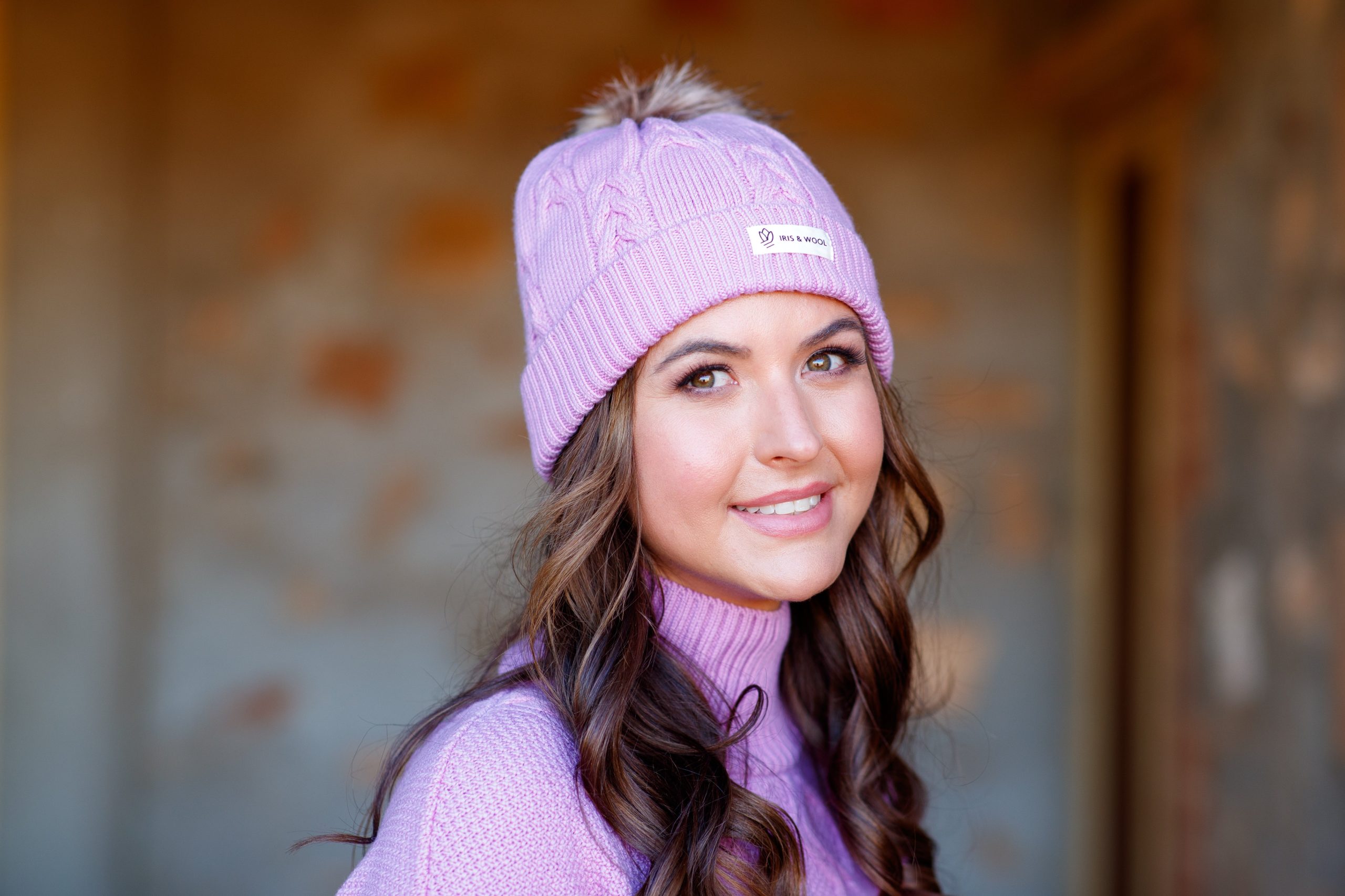 Cherry Blossom Cable Beanie - Cherry Red